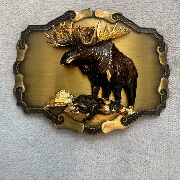 Raintree | Accessories | Raintree Moose Belt Buckle Vintage 98 Brass ...